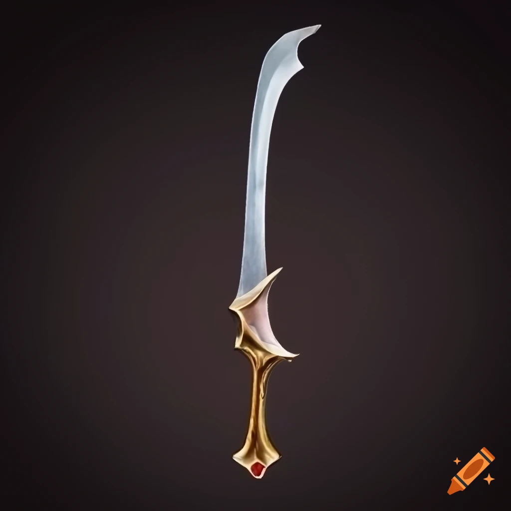Mythic curved sword on Craiyon
