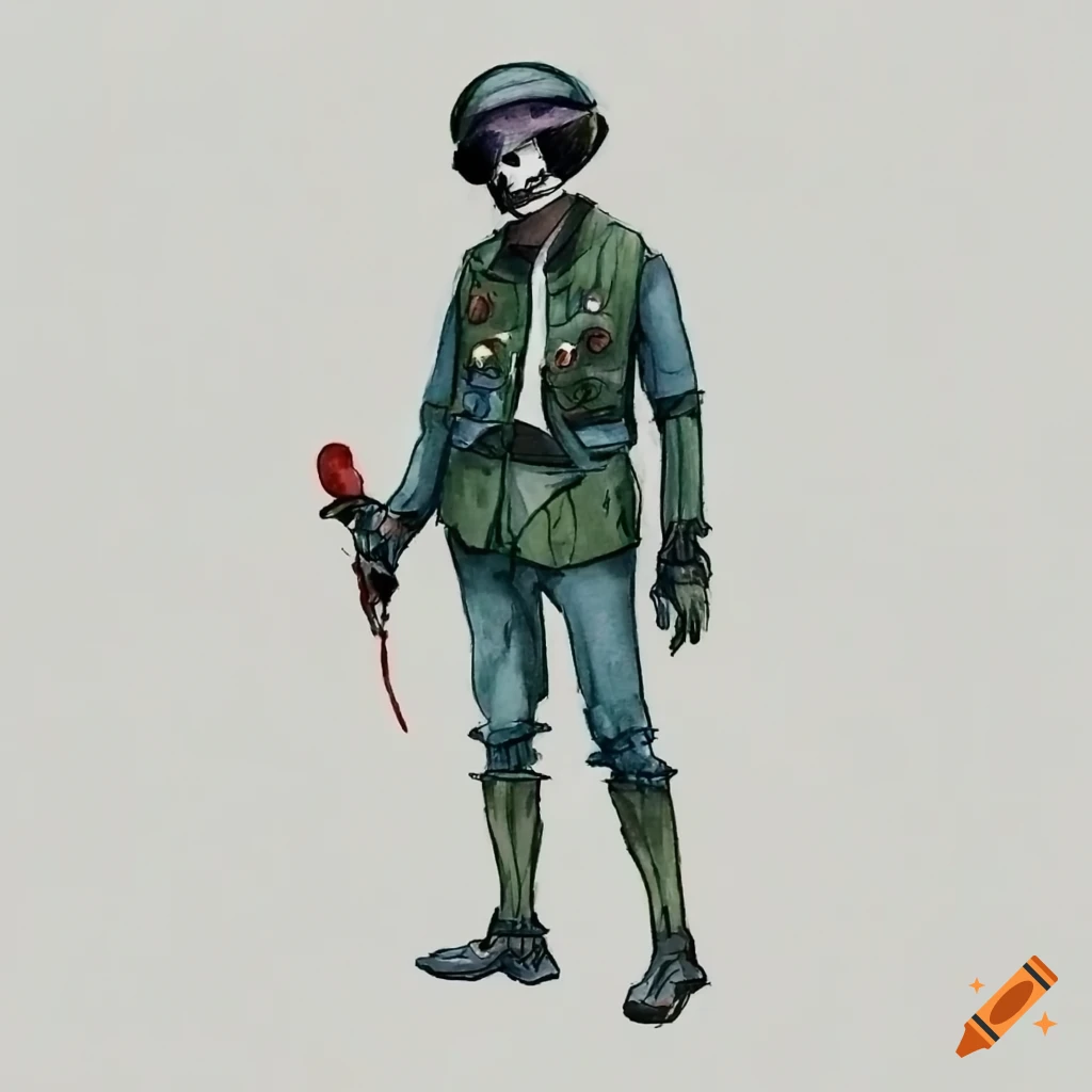 Full body skeleton with pilot outfit and blue eyes on Craiyon