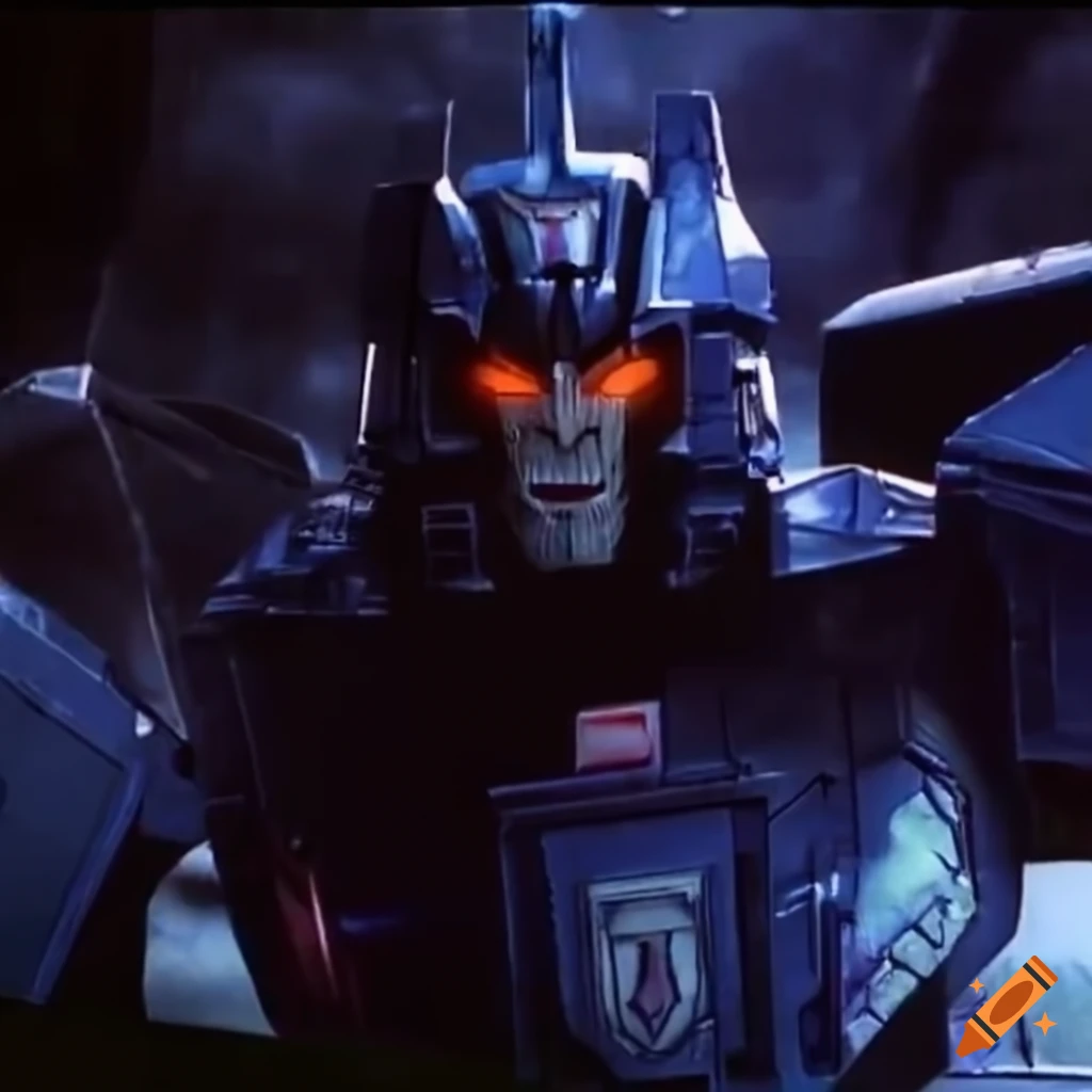 Transformers 1986, dark fantasy live action scene with soundwave on Craiyon