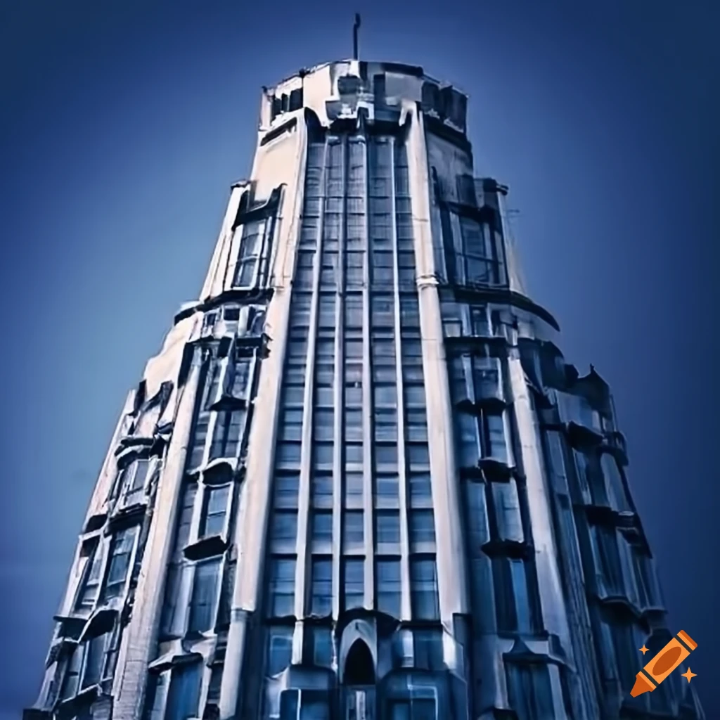 Art deco radiant building on Craiyon