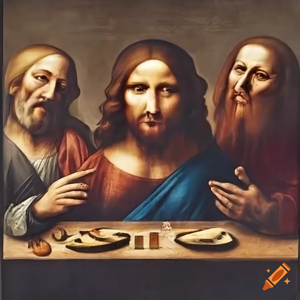 Humorous reinterpretation of a disciple laughing during The Last Supper ...