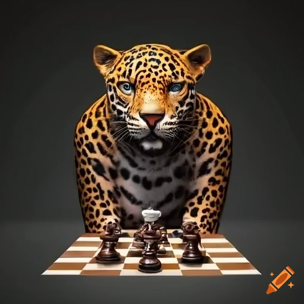 Jaguar playing chess on Craiyon