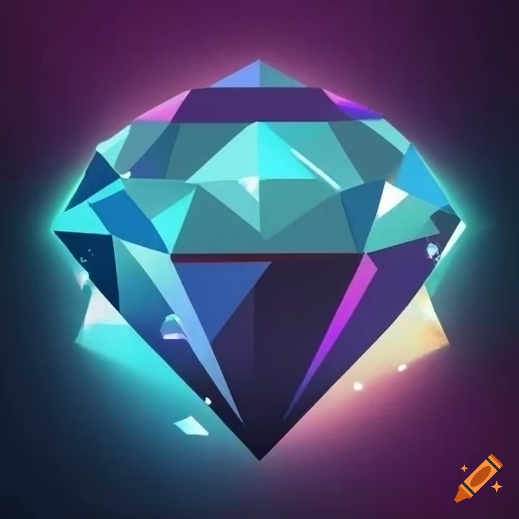 A sparkling diamond in gaming style artwork on Craiyon