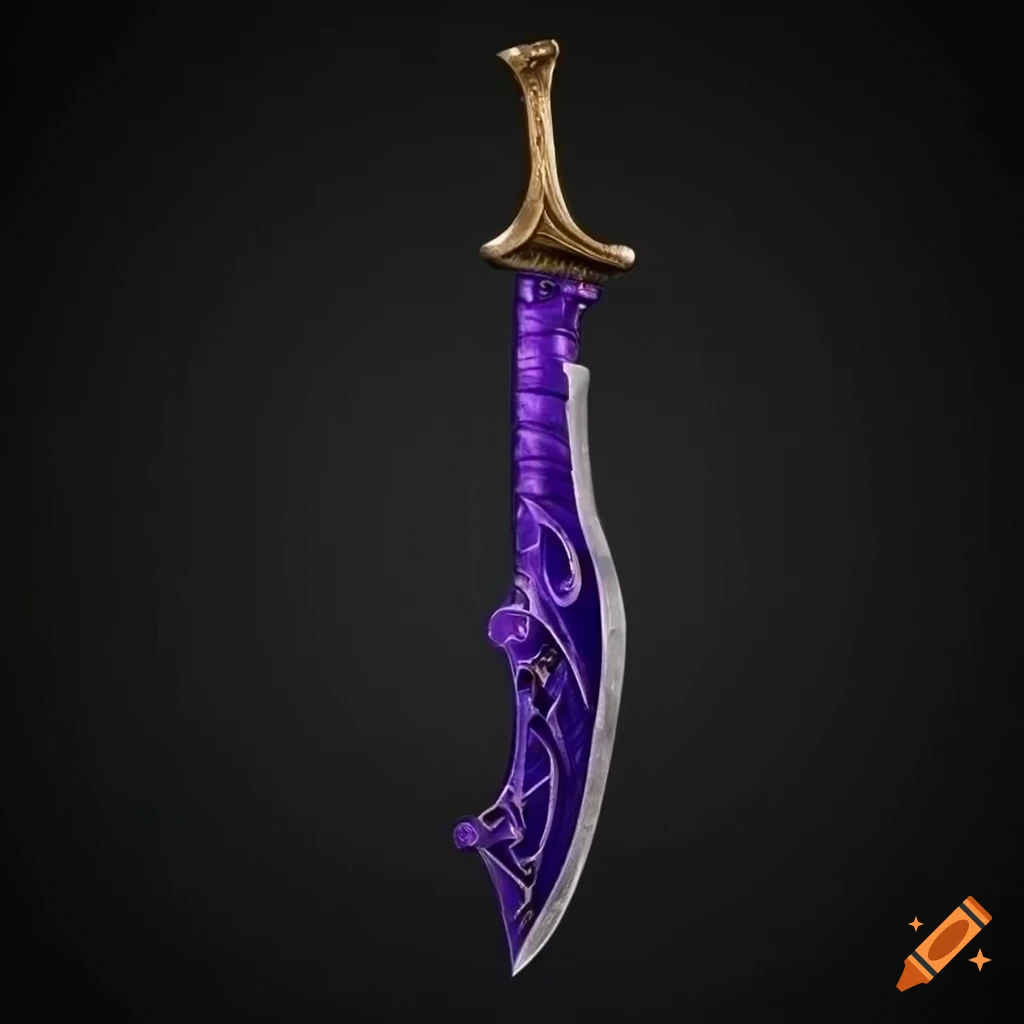 Magic curved fantasy sword on Craiyon