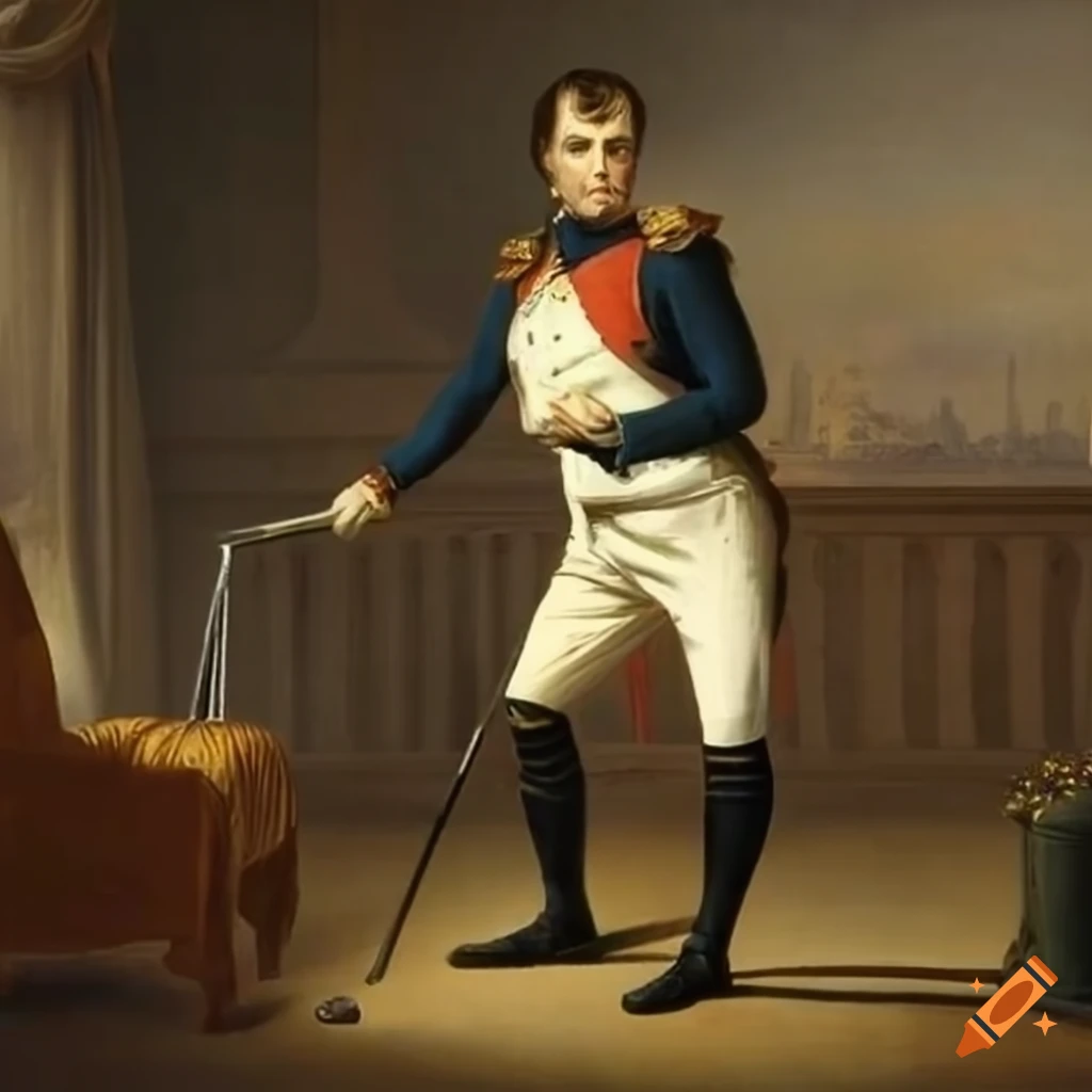 Napoleon bonaparte playing golf on Craiyon