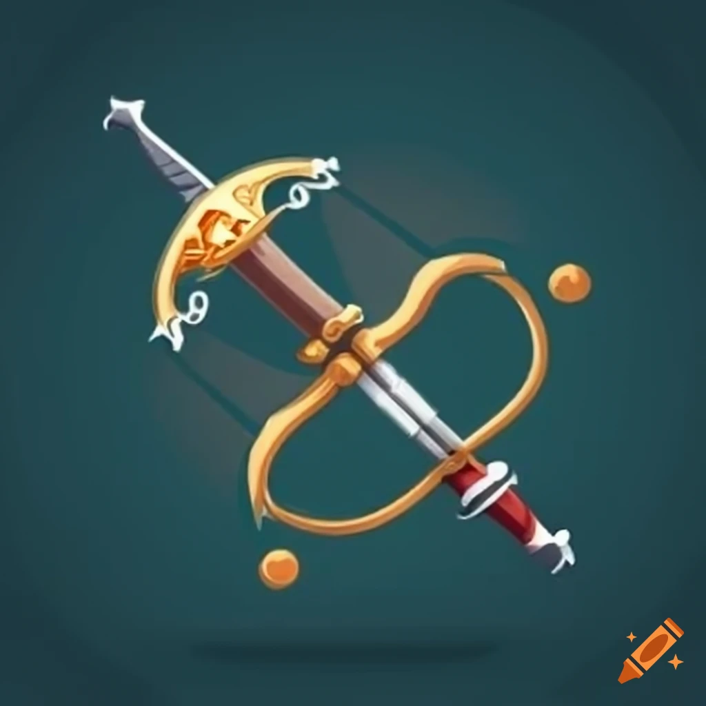 Ancient treasure and medieval weapons logo on Craiyon