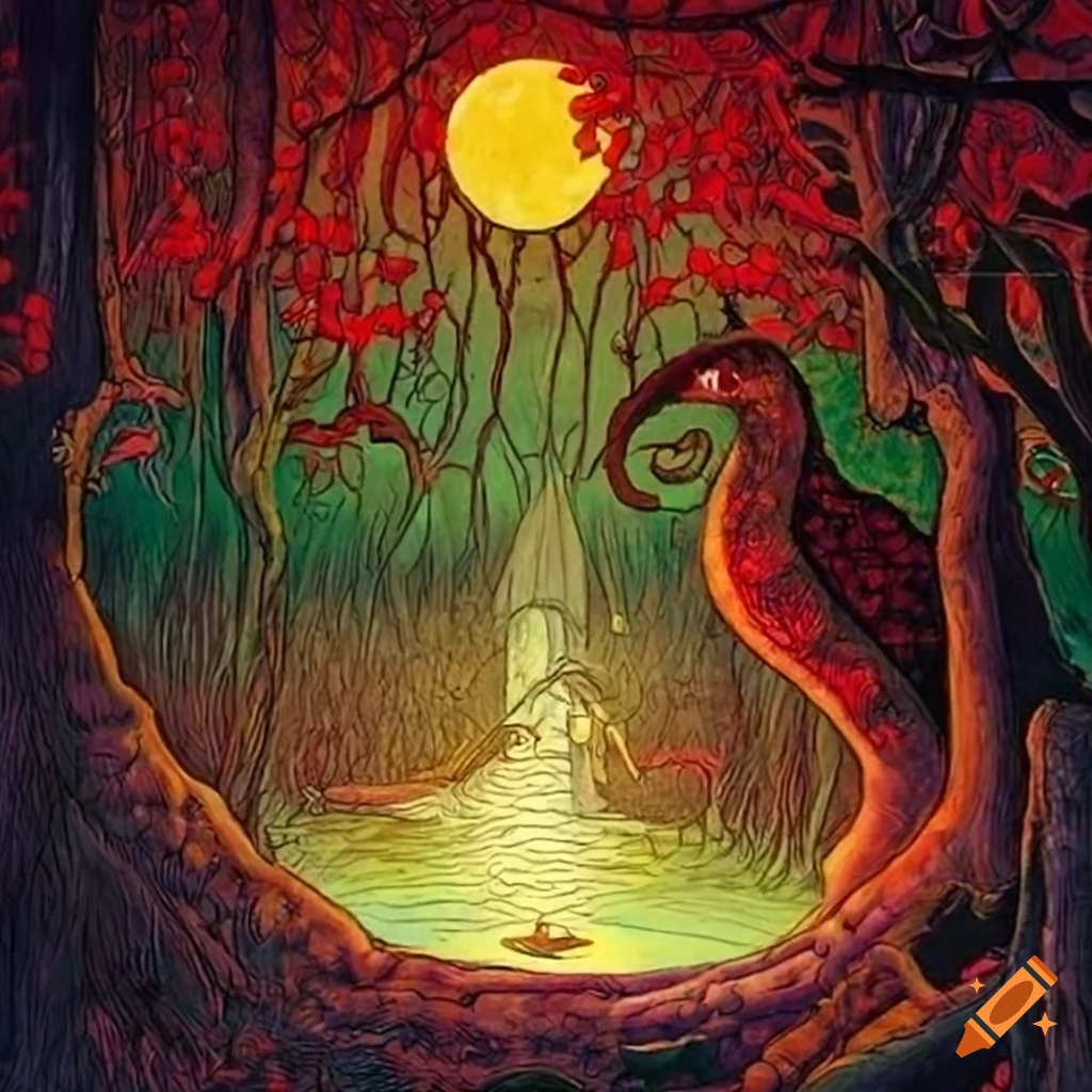 Curious creatures and fantastic beasts in a magical forest setting on ...