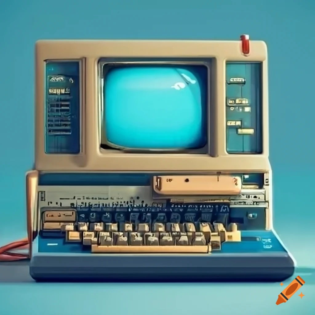 Schematics for a vintage portable computing machine on Craiyon