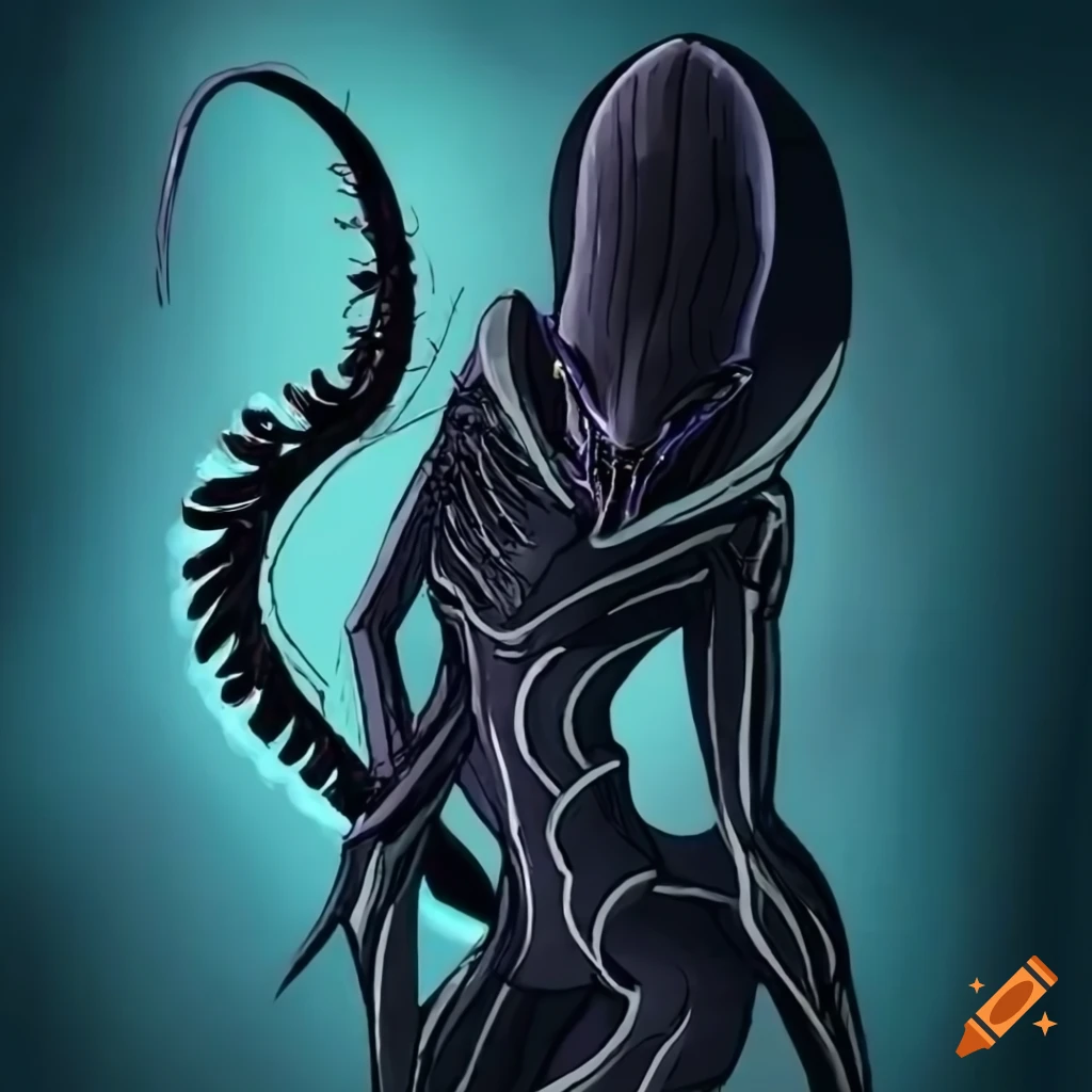 Xenomorph sharp tail in the style of winx club on Craiyon