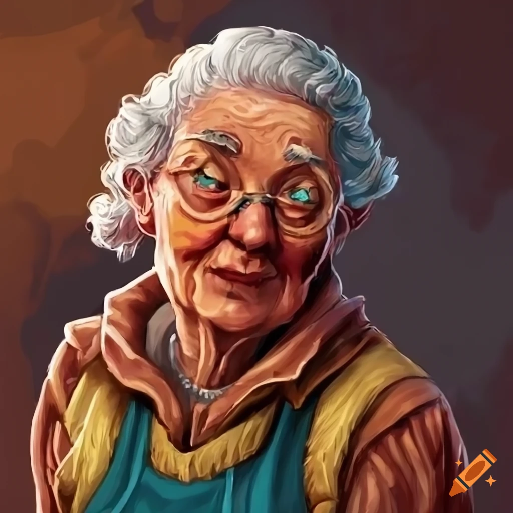 Dungeons and Dragons horse farmer grandma on Craiyon