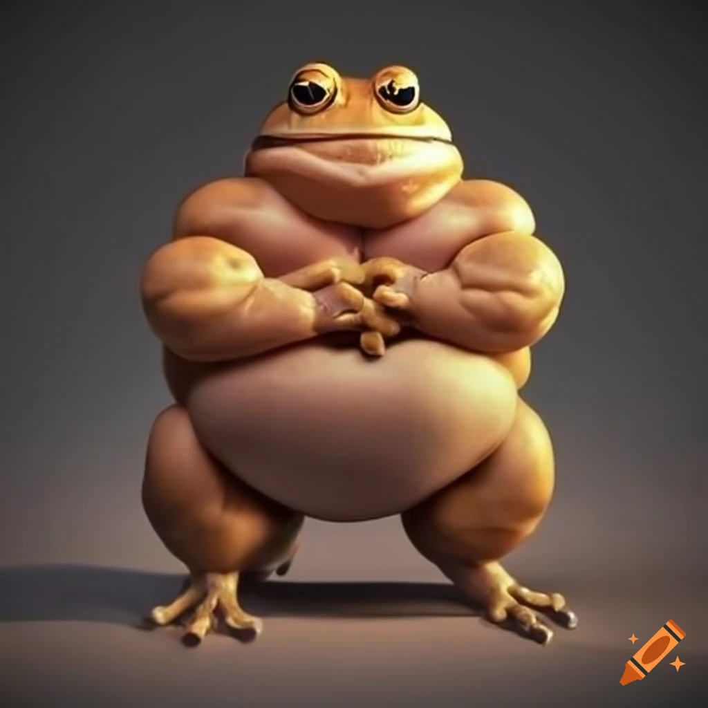 Muscular frog on Craiyon