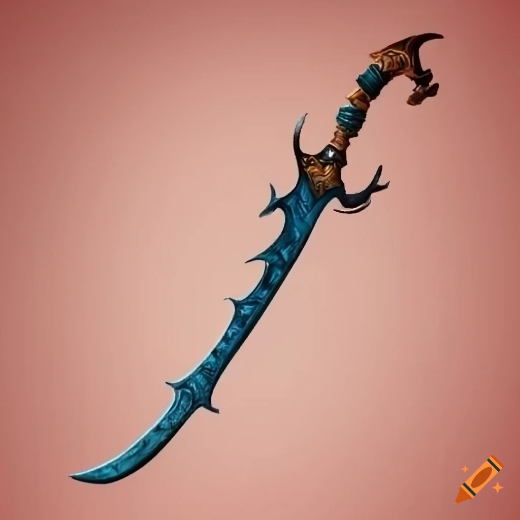 Mythic curved sword on Craiyon