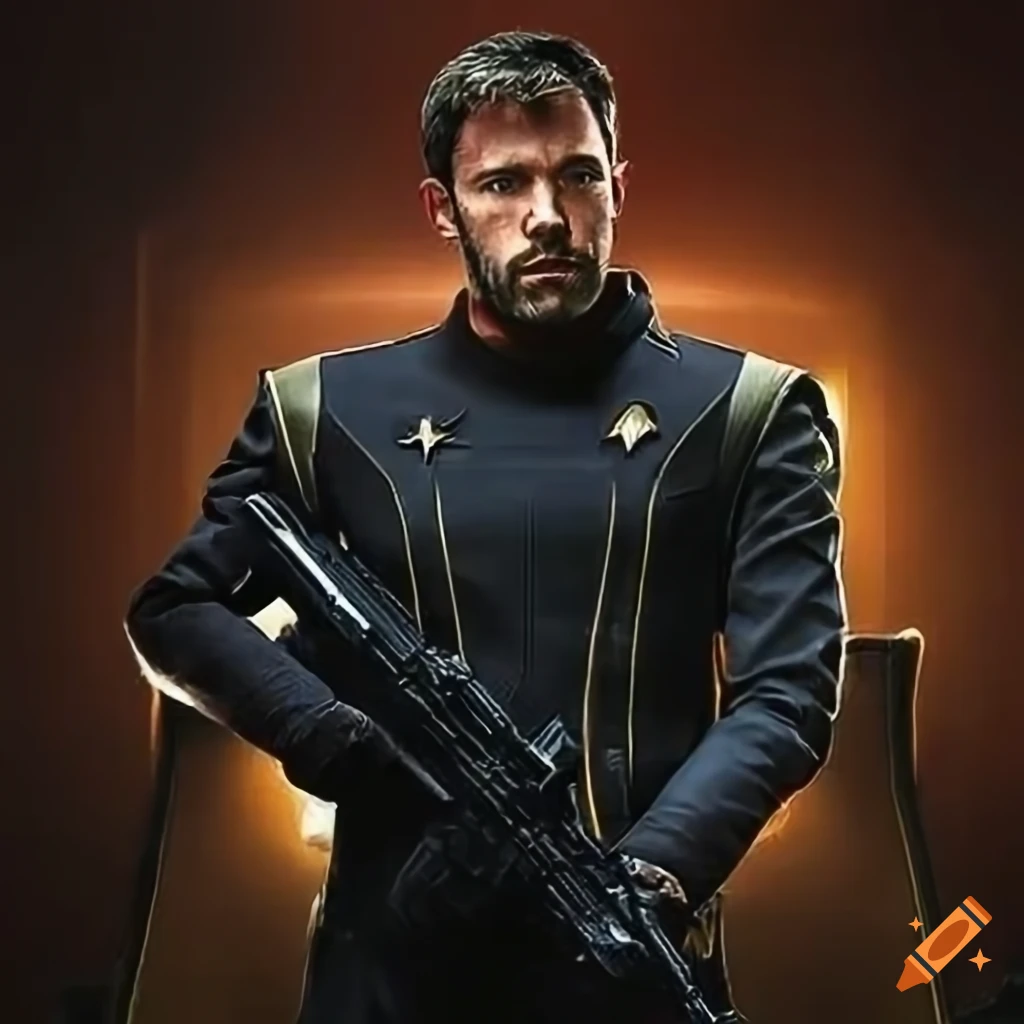 Young ben affleck as a elite commando soldier in a star trek battle ...