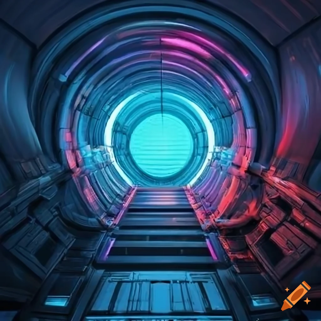 Futuristic tunnel on Craiyon