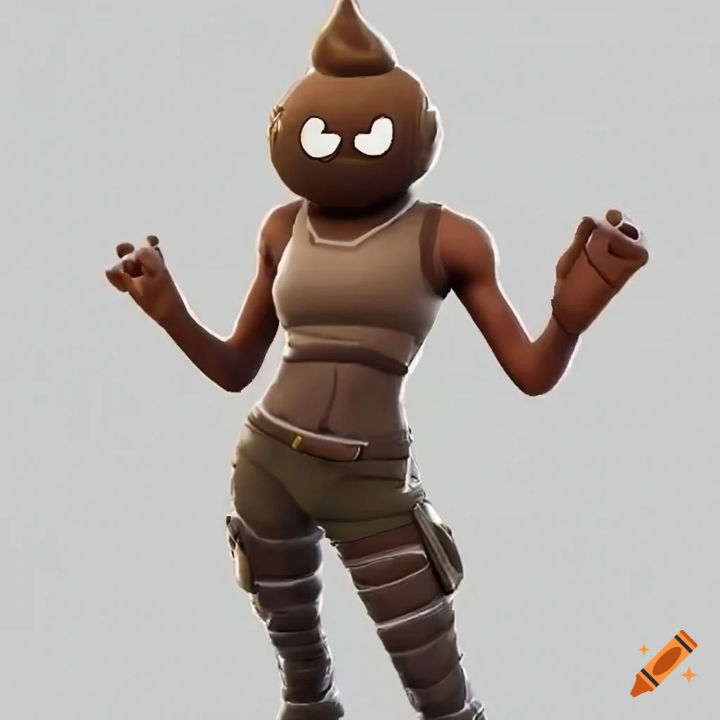 Character in fortnite style with a poop skin on Craiyon