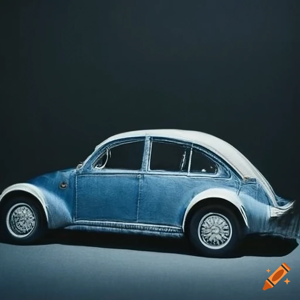 Car made of denim on Craiyon