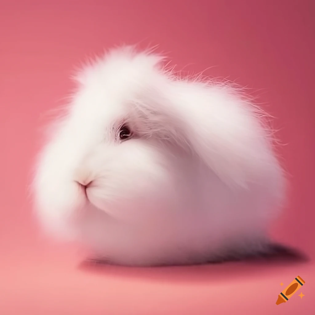 Fluffy angora rabbit in pastel colors on Craiyon