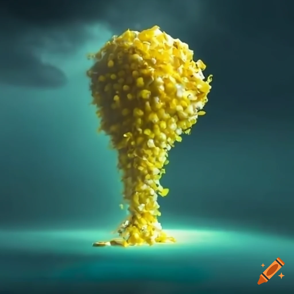 Lemon tornado bursting from a Japanese lemonade factory on Craiyon