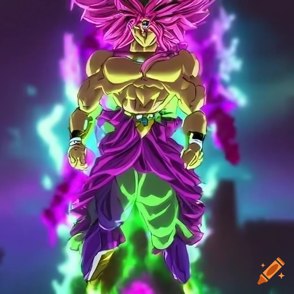 Neon broly on Craiyon