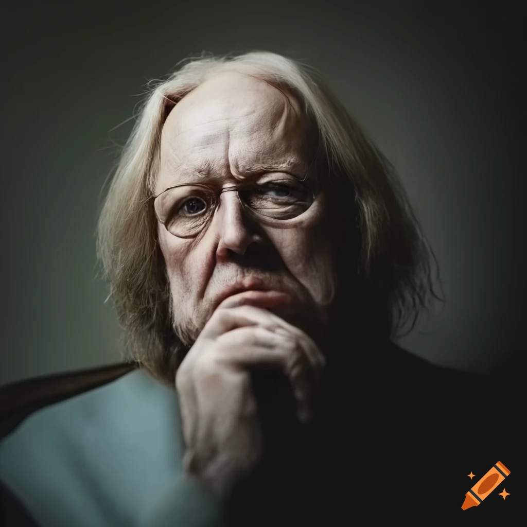 Portrait of philosopher peter sloterdijk sitting in a restaurant on Craiyon