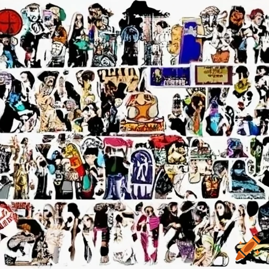 Counterculture stickers on Craiyon