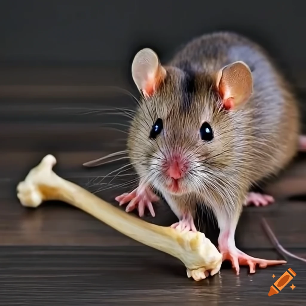Rats gnawing a big bone on Craiyon