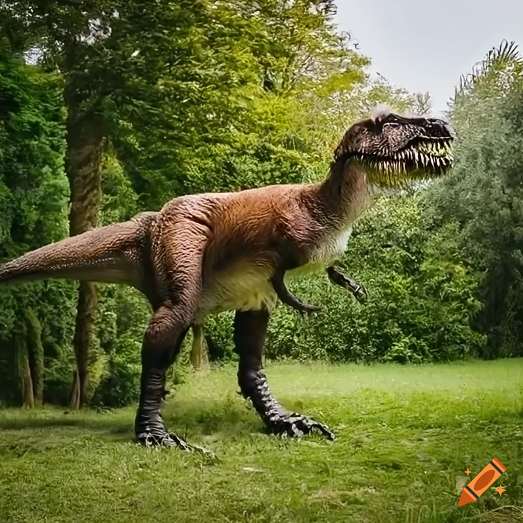 T-rex and fox hybrid with forest backdrop on Craiyon