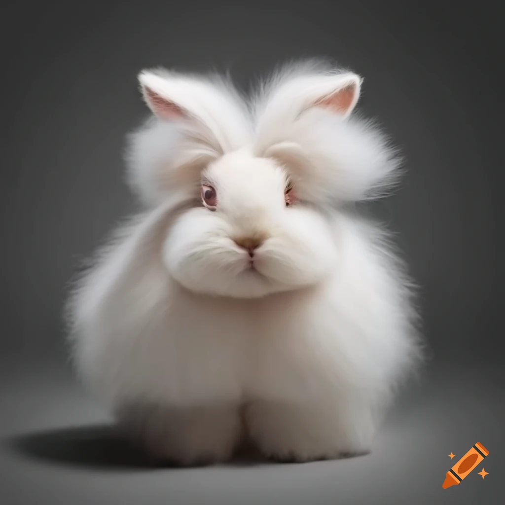 Fluffy angora rabbit in pastel colors on Craiyon