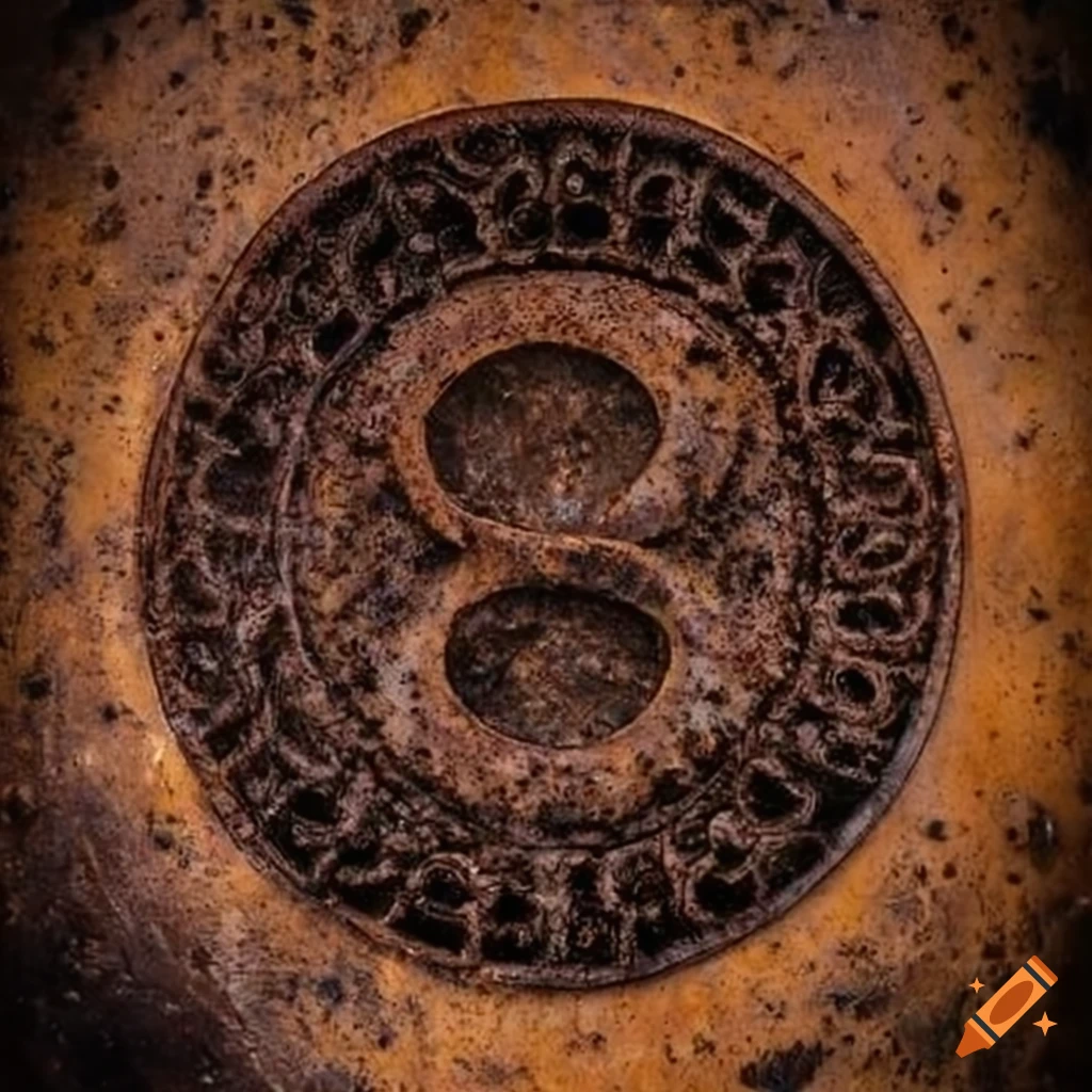 Rusted metal plate with cancer zodiac sign on Craiyon