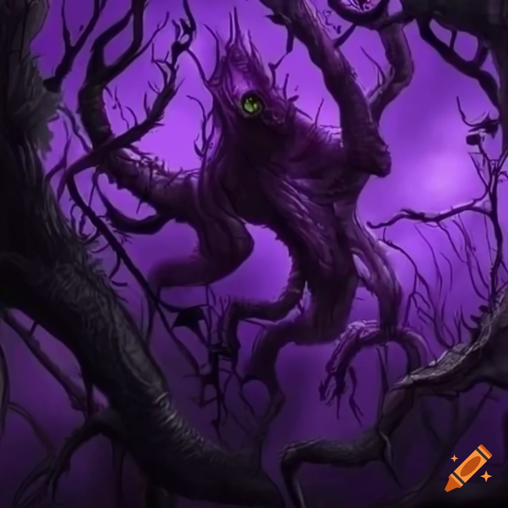 Dark purple evil monsters and creatures on Craiyon