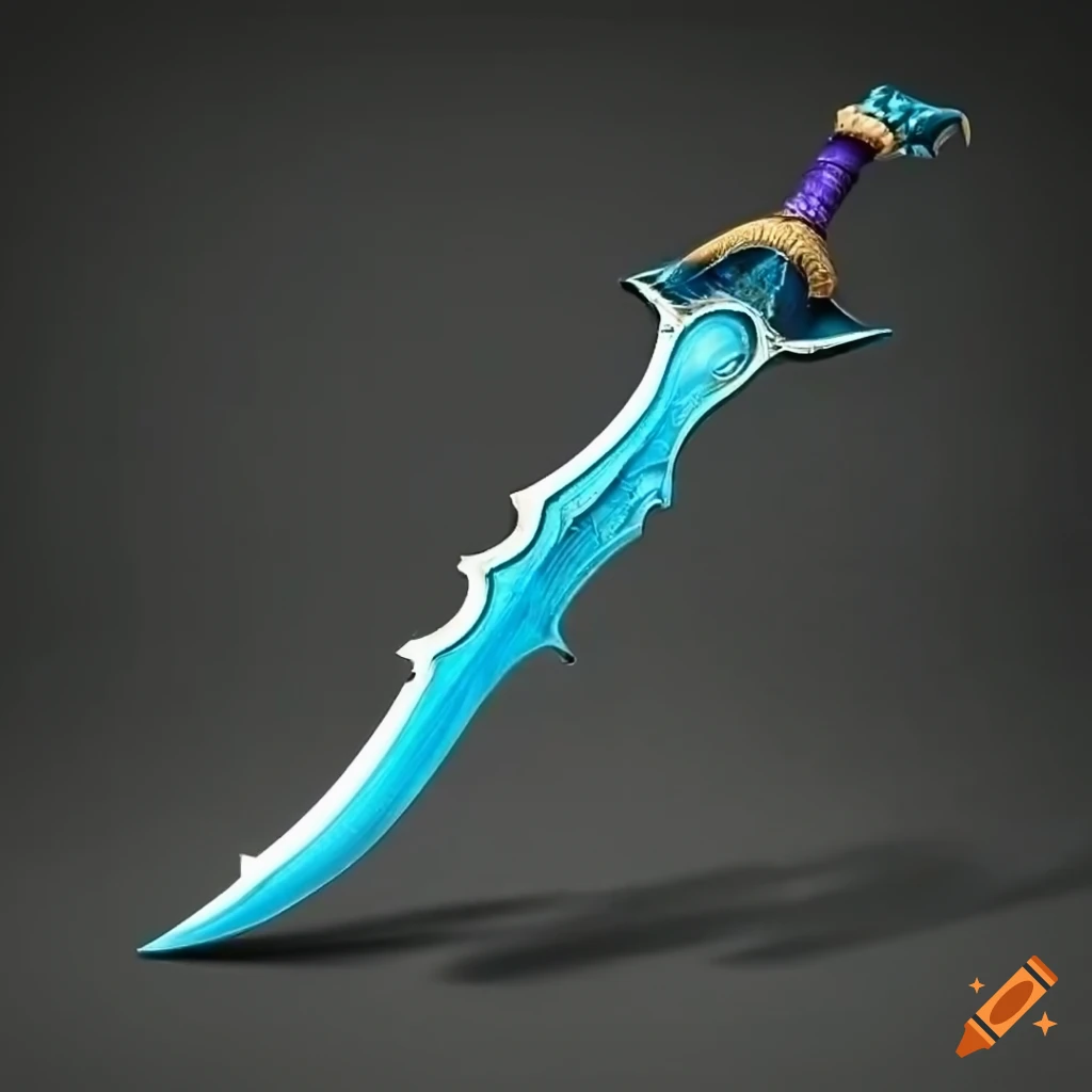 Magic curved fantasy sword on Craiyon