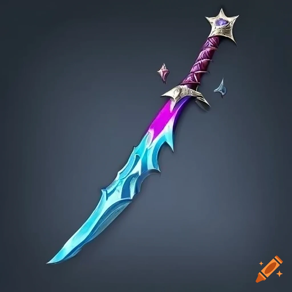 Magic curved fantasy sword on Craiyon
