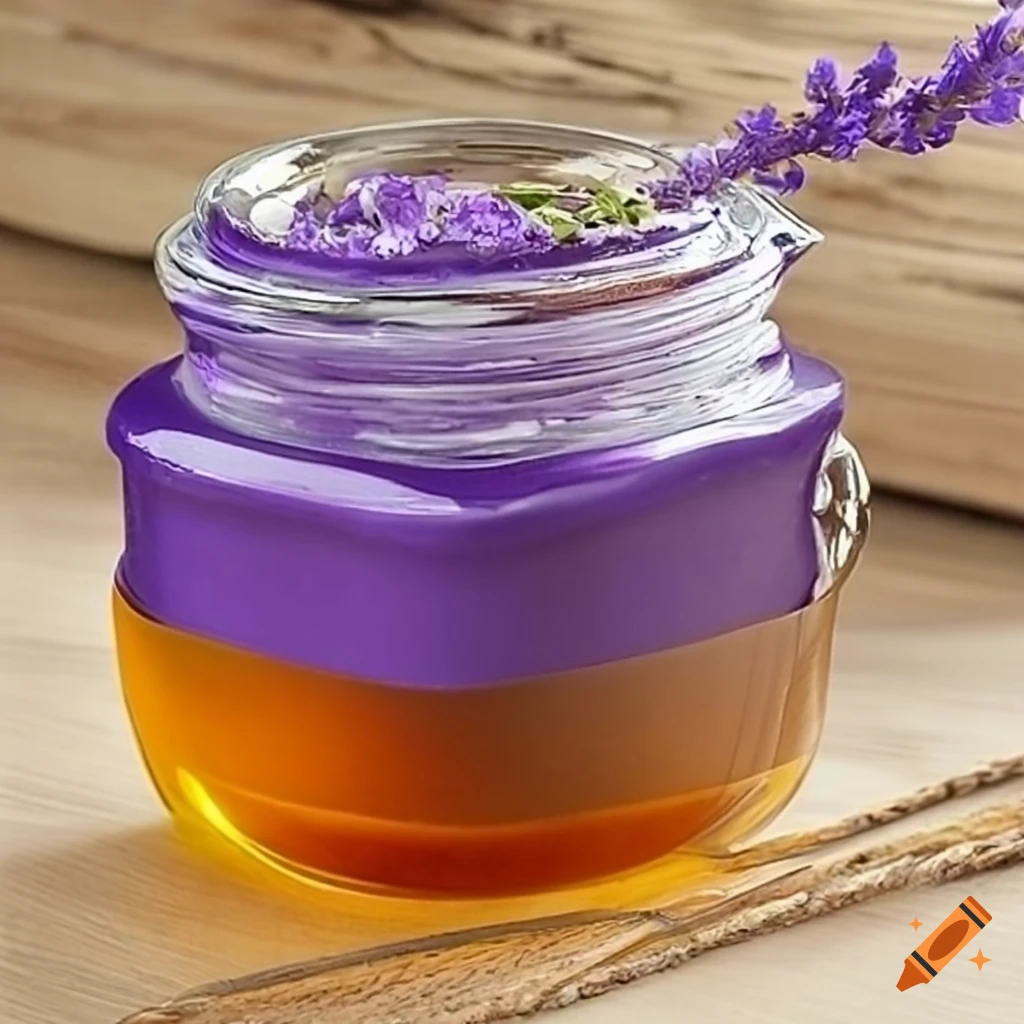 Pot of 250g lavender honey on Craiyon