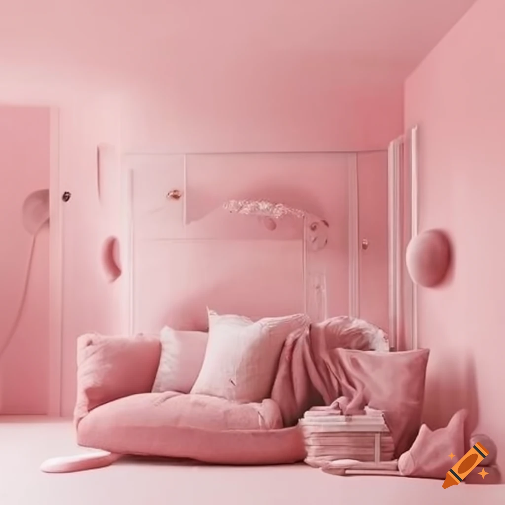 Stylish pink cozy home interior on Craiyon