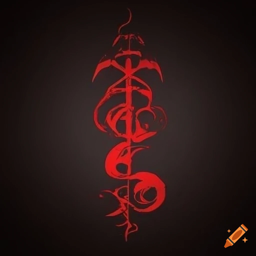 Minimalist and elegant red and black sigil with a sense of continuity ...