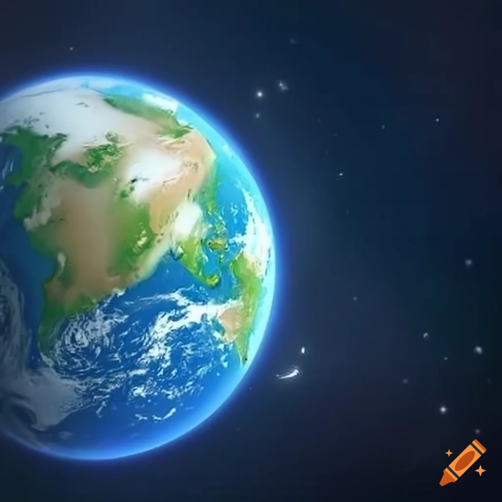 Earth spheres interacting on Craiyon