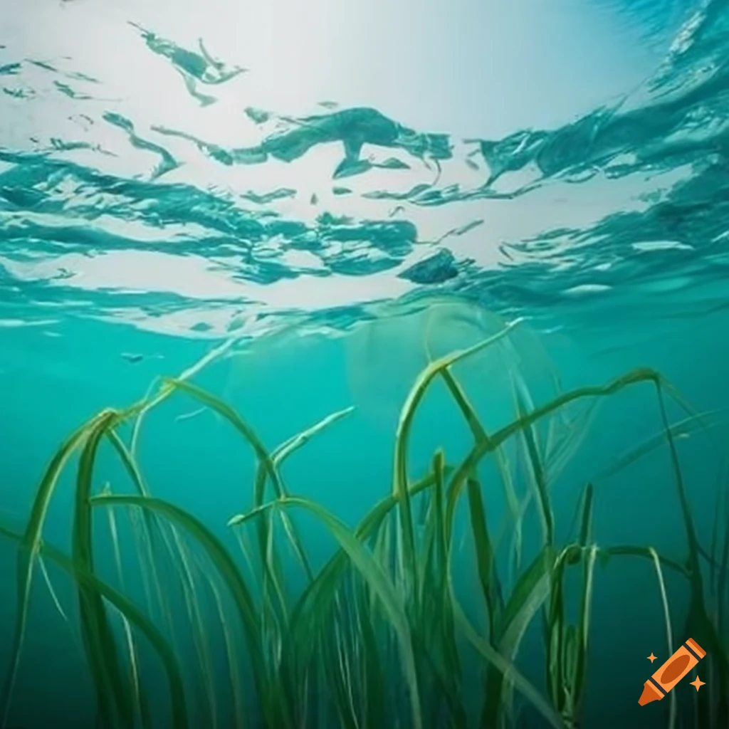 Single floating seagrass on Craiyon