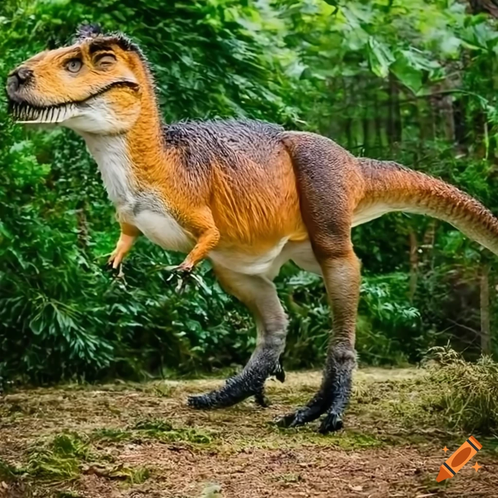 T-rex and fox hybrid with forest backdrop on Craiyon
