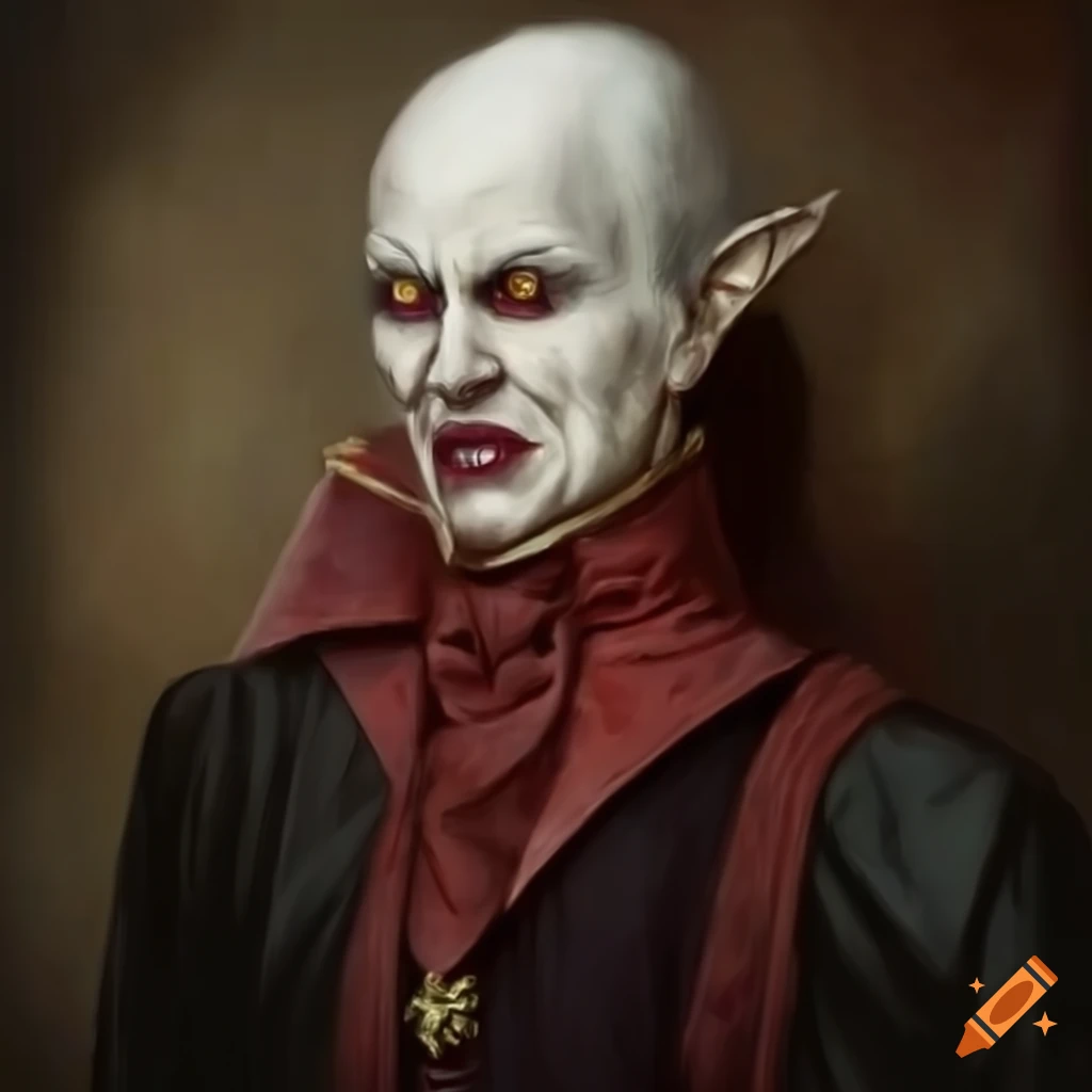 Old portrait of a vampire on Craiyon