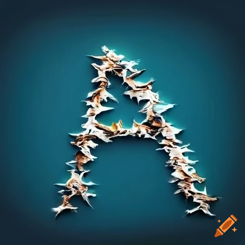 Letter a formed by a flock of birds on Craiyon