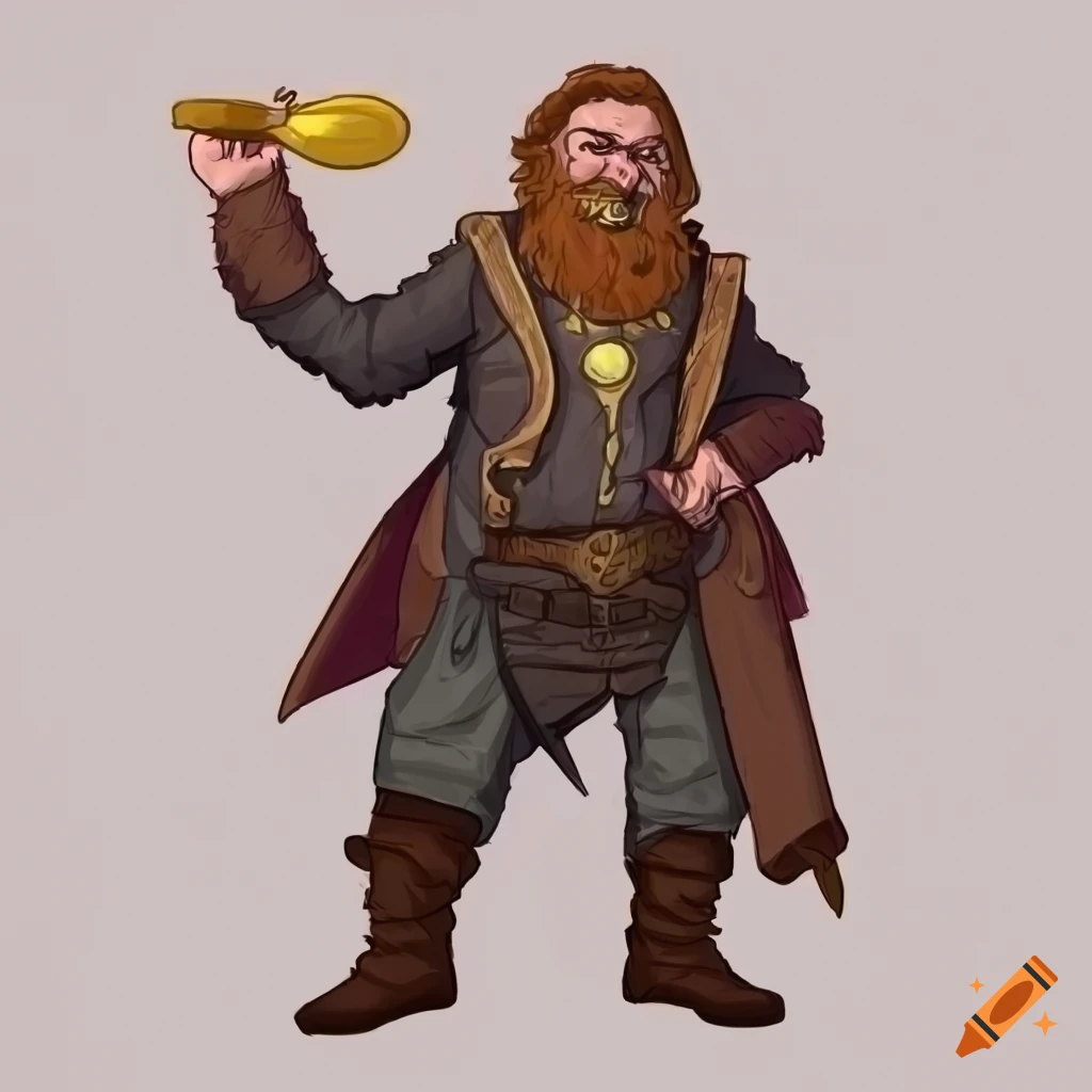 Dnd Lightfoot halfling bard with a golden kazoo and enormous comically ...