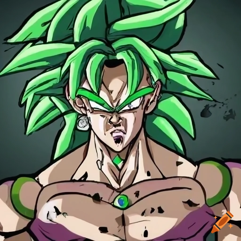 Broly depicted as a zombie on Craiyon