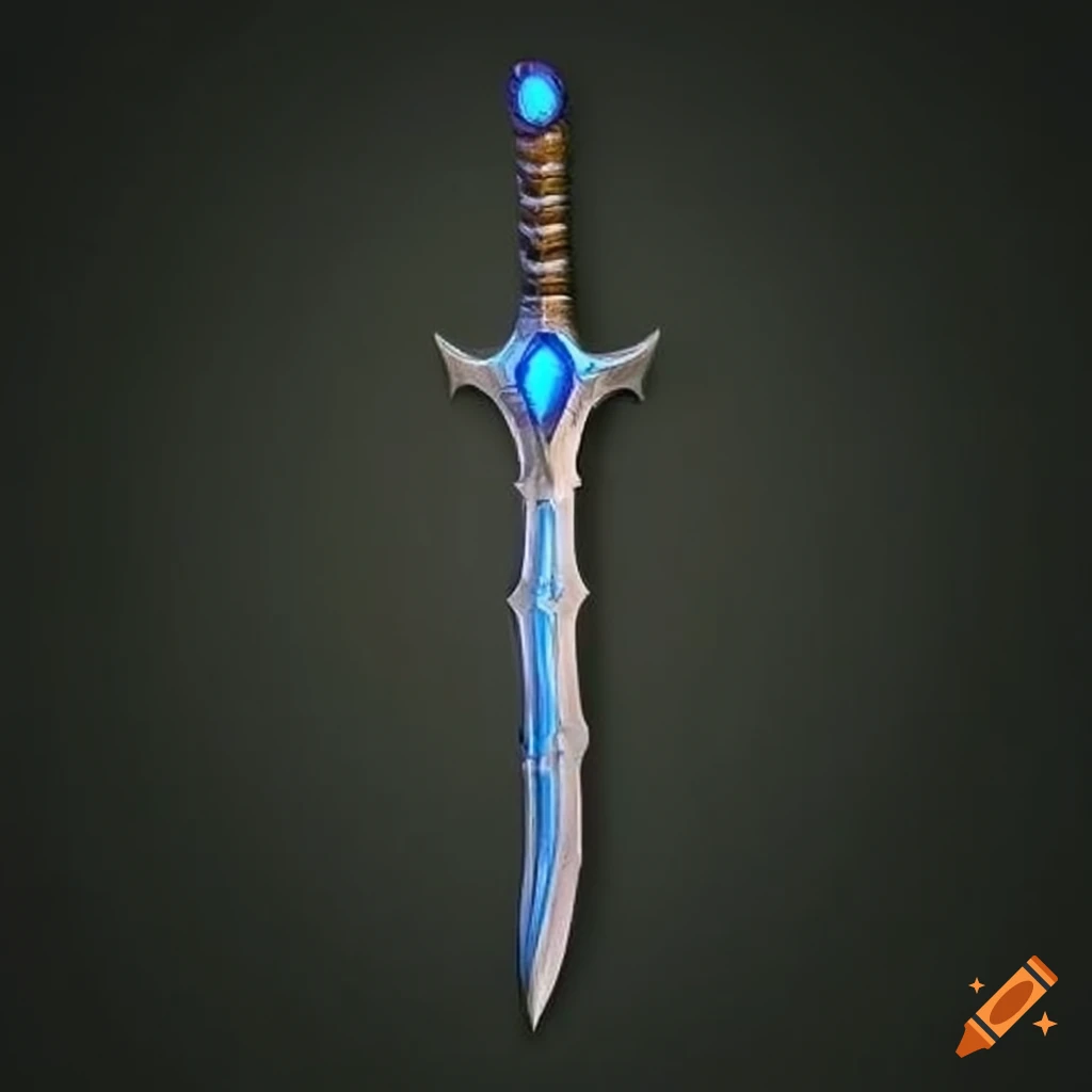 Magic curved fantasy sword on Craiyon