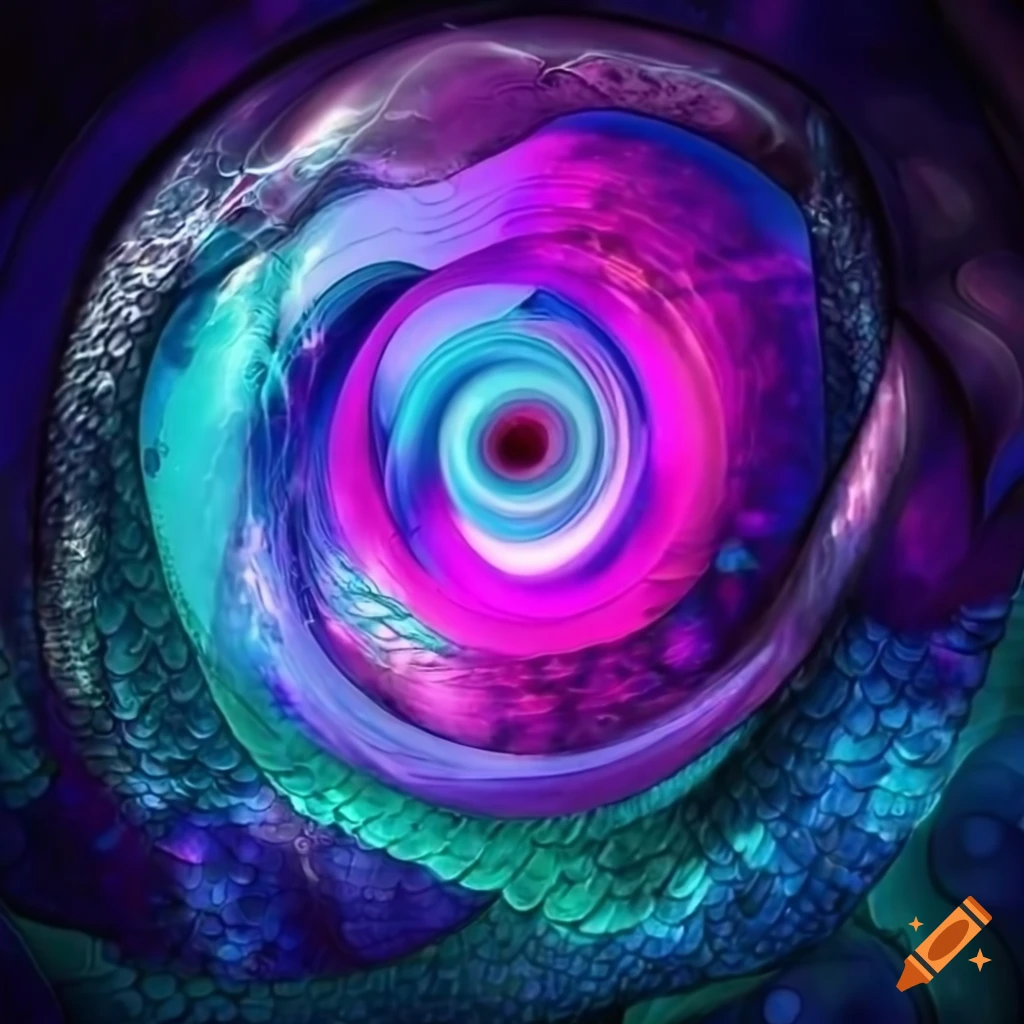 Mermaid with umbrella in swirling blue, pink, and purple aether on Craiyon