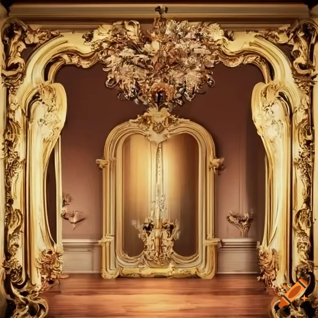 Beautiful rococo style wall on Craiyon