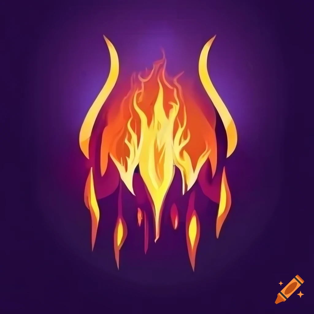 Arcane runic fire god epic logo illustration in vector format on Craiyon