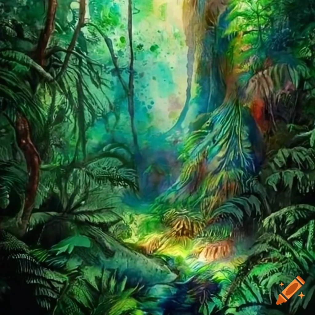 Rainforest poster suitable for movie use on Craiyon