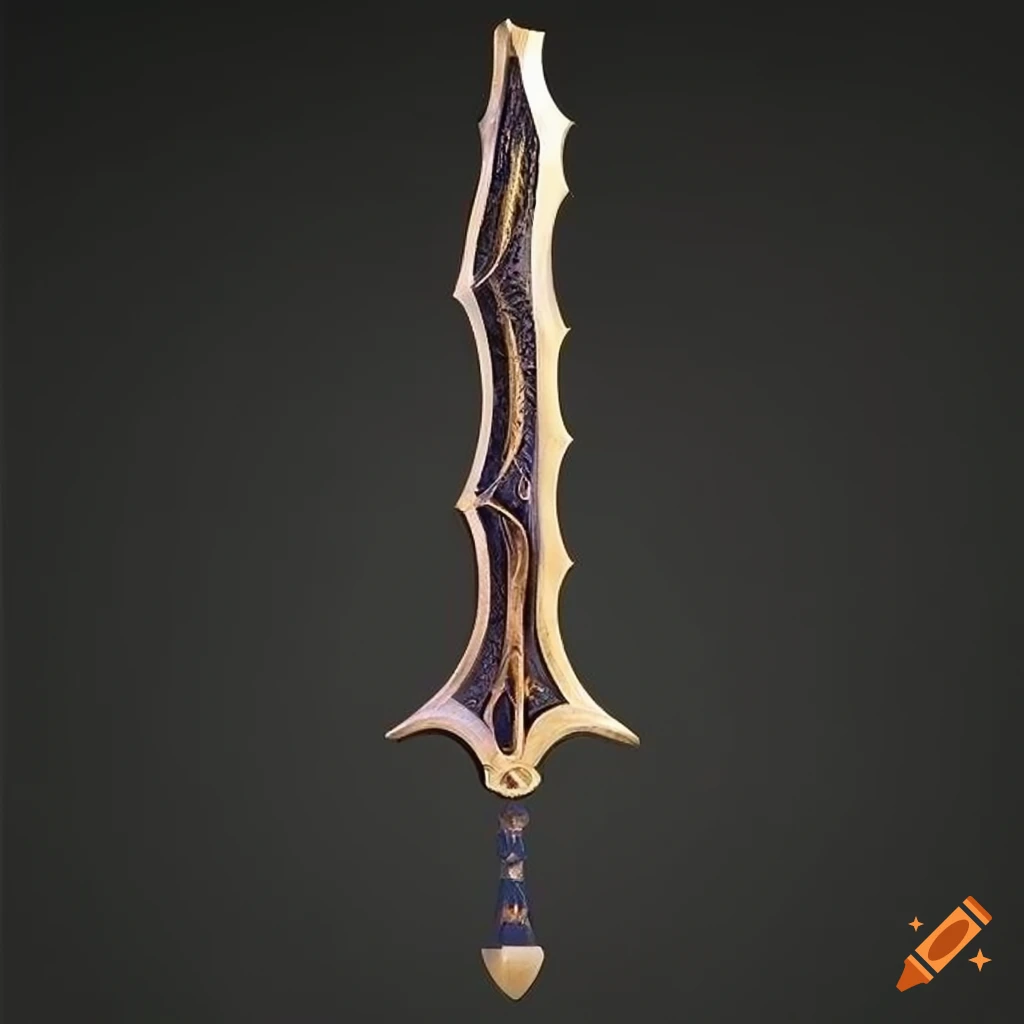 Magic curved fantasy sword on Craiyon