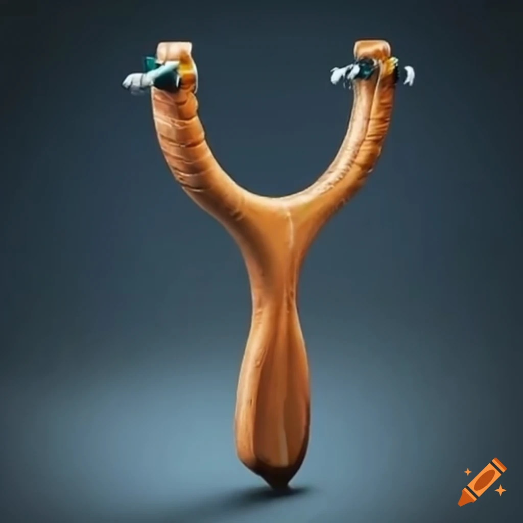 Giant slingshot being pulled back on Craiyon