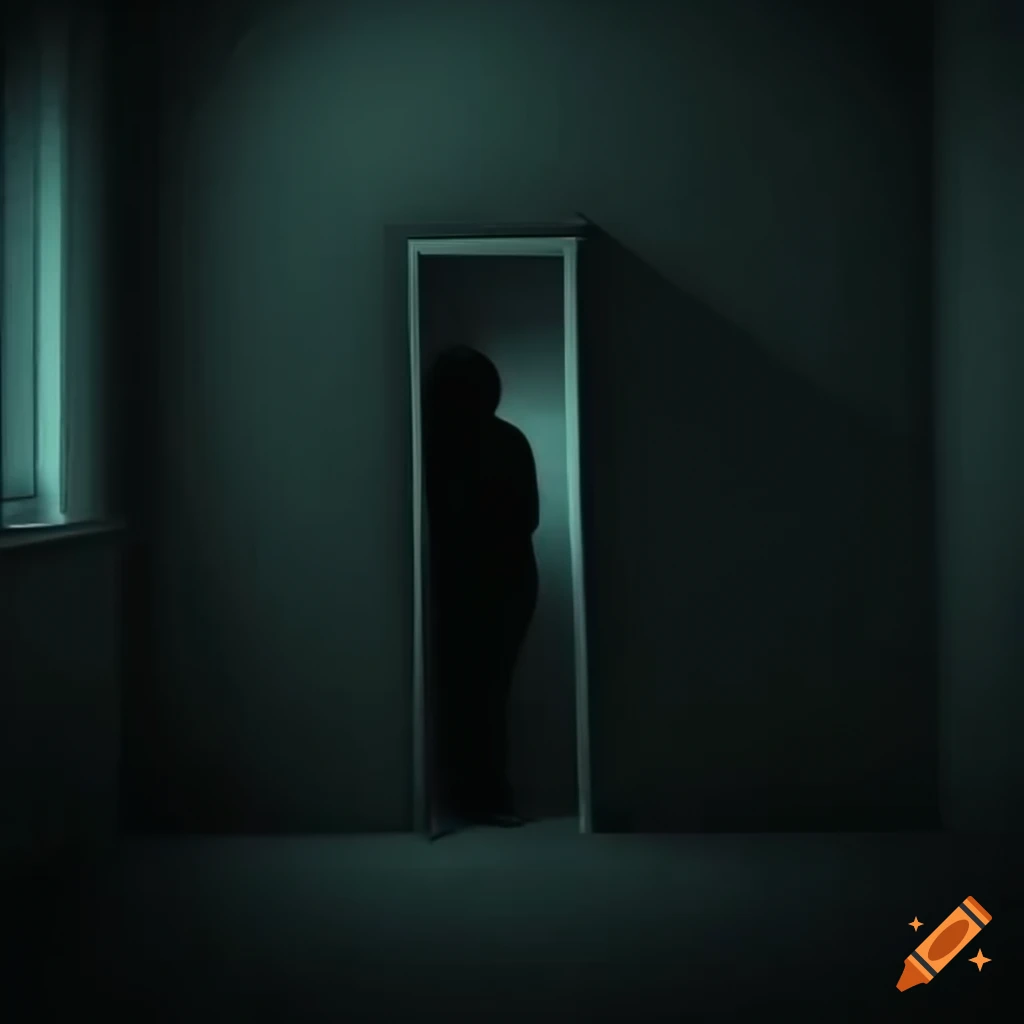 Shadowy room with a figure lurking in a corner on Craiyon